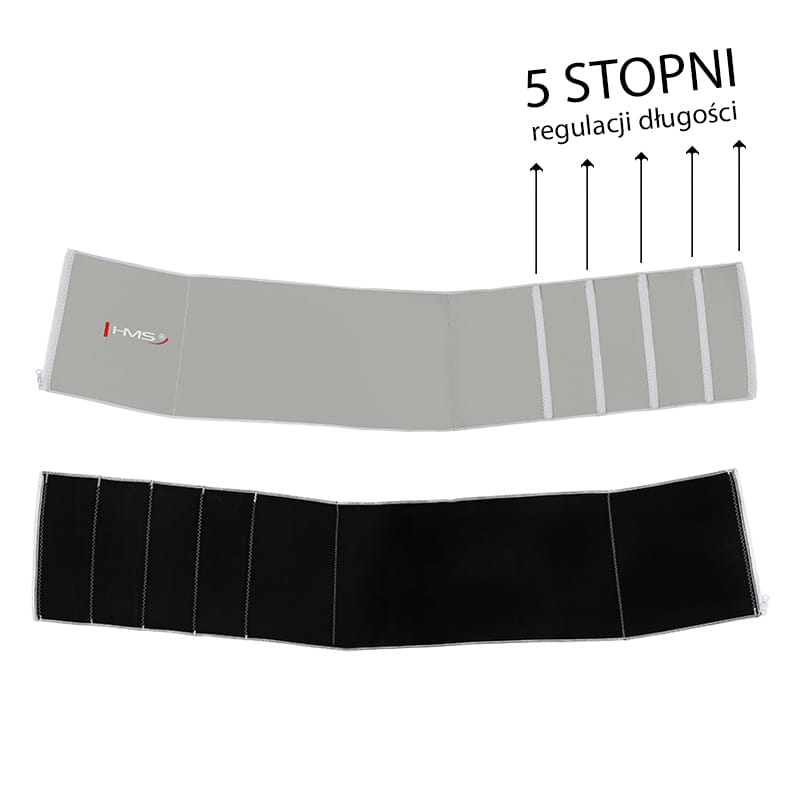 Centru pentru brau fitness, Hms, Neopren/Nylon,128x25cm, Gri - eMAG.ro