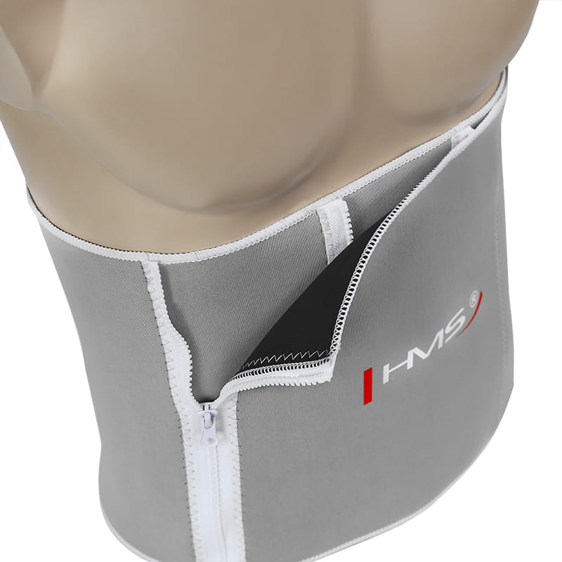 Centru pentru brau fitness, Hms, Neopren/Nylon,128x25cm, Gri - eMAG.ro