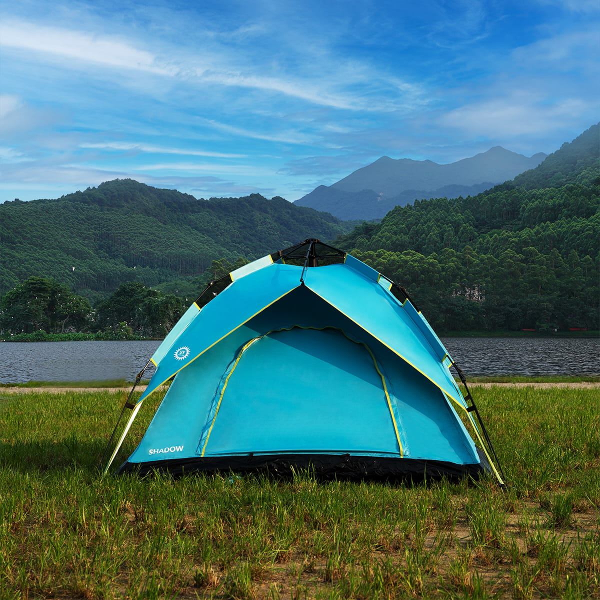 Cort camping Nils Camp, Impermeabil, Poliester, 200x200x140 cm, Verde ...
