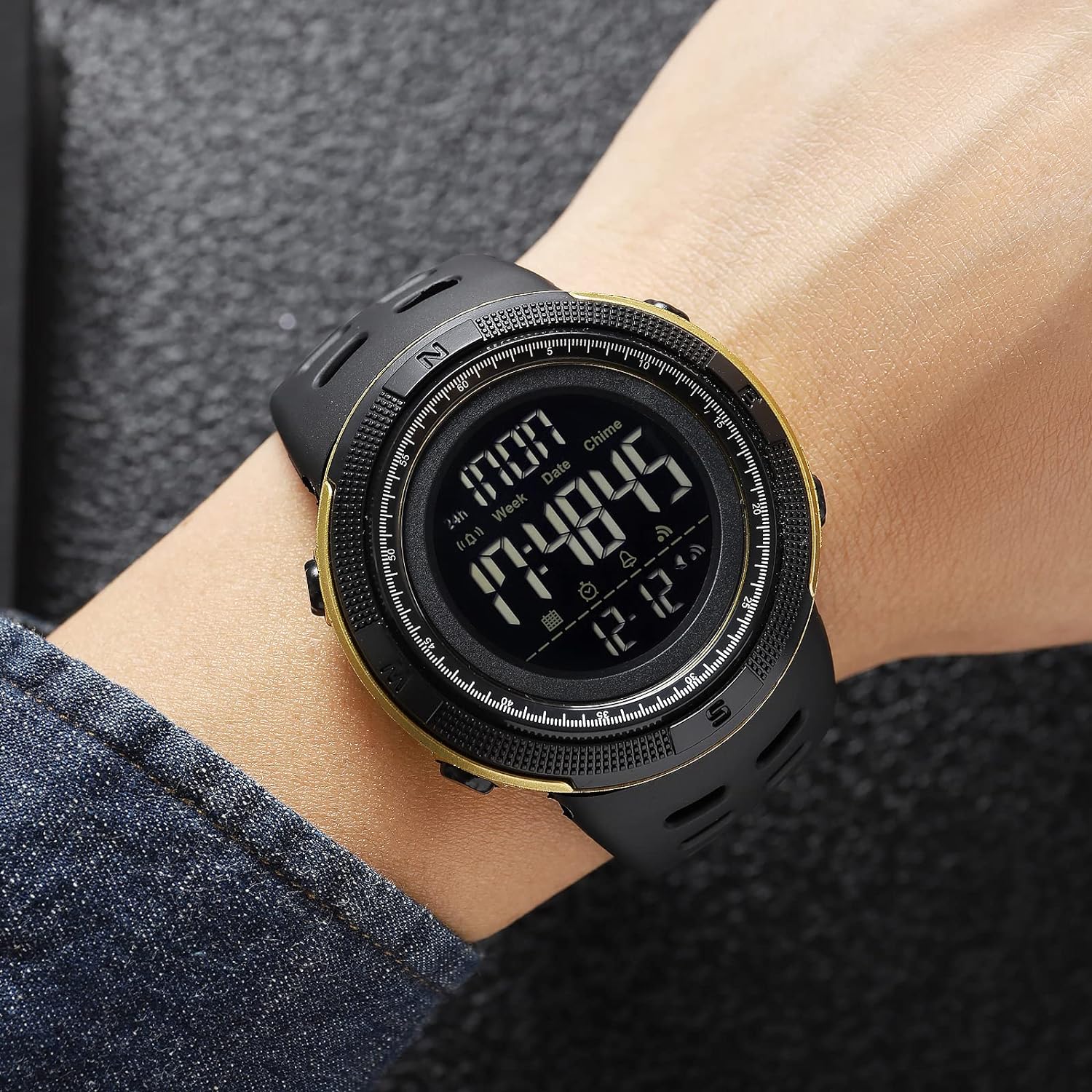 Ceas Sport, Skmei, Barbati, Afisaj Digital, Rezistent la apa 50M, Black ...