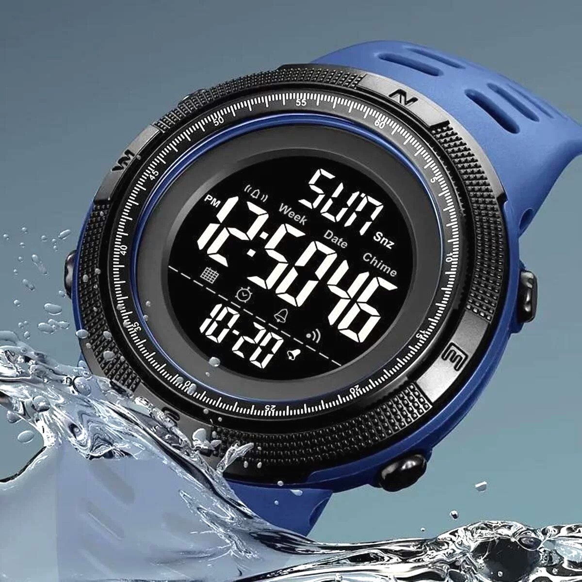 Ceas Sport, Skmei, Barbati, Afisaj Digital, Rezistent la apa 50M, Navy ...