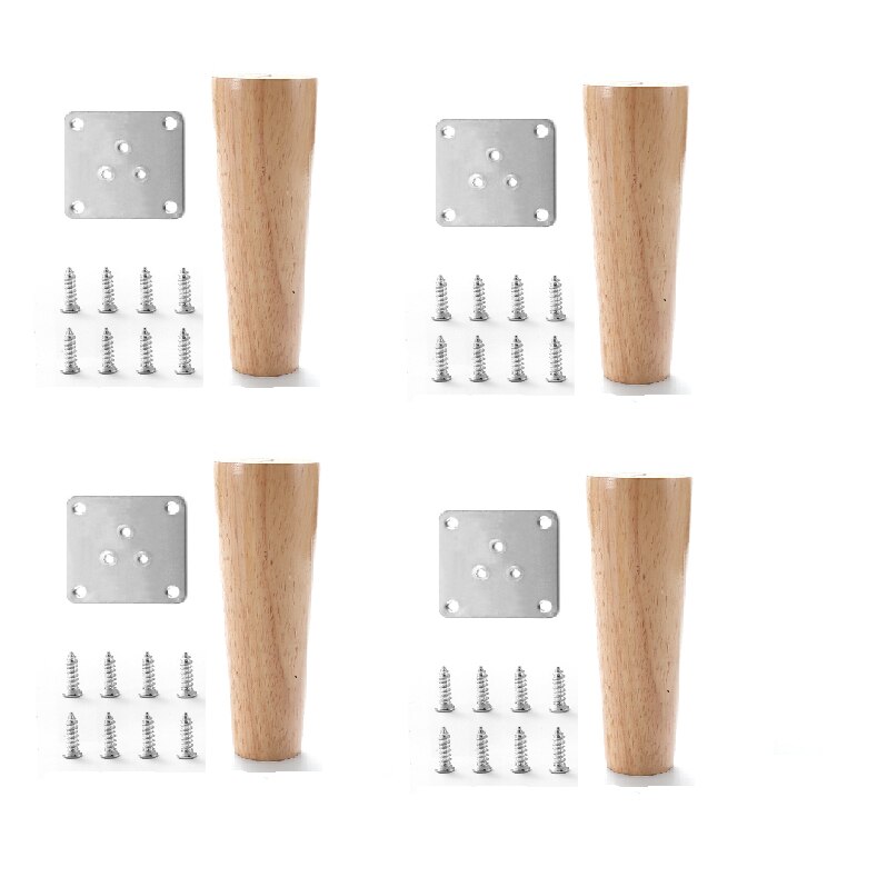 Set 4 picioare pentru mobilier, Lemn, Bej - eMAG.ro