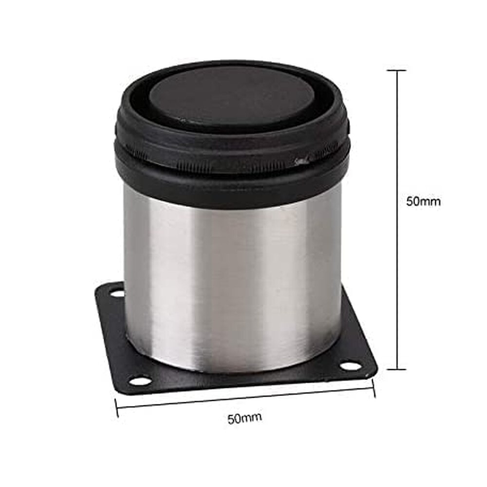 Set 4 picioare mobilier, Inox, 50 x 50 mm, Argintiu/Negru - eMAG.ro