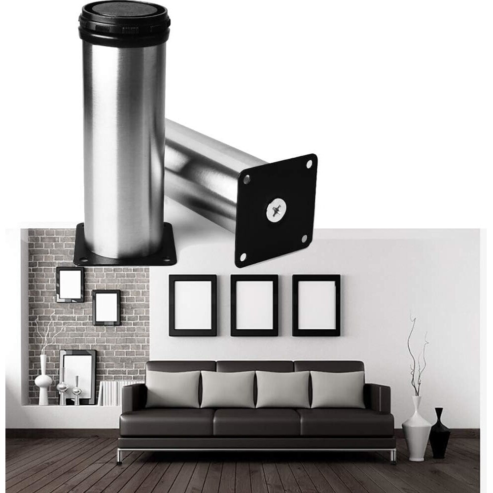 Set 4 picioare dulapuri, Inox, Reglabile, 120 mm, Argintiu/Negru - eMAG.ro