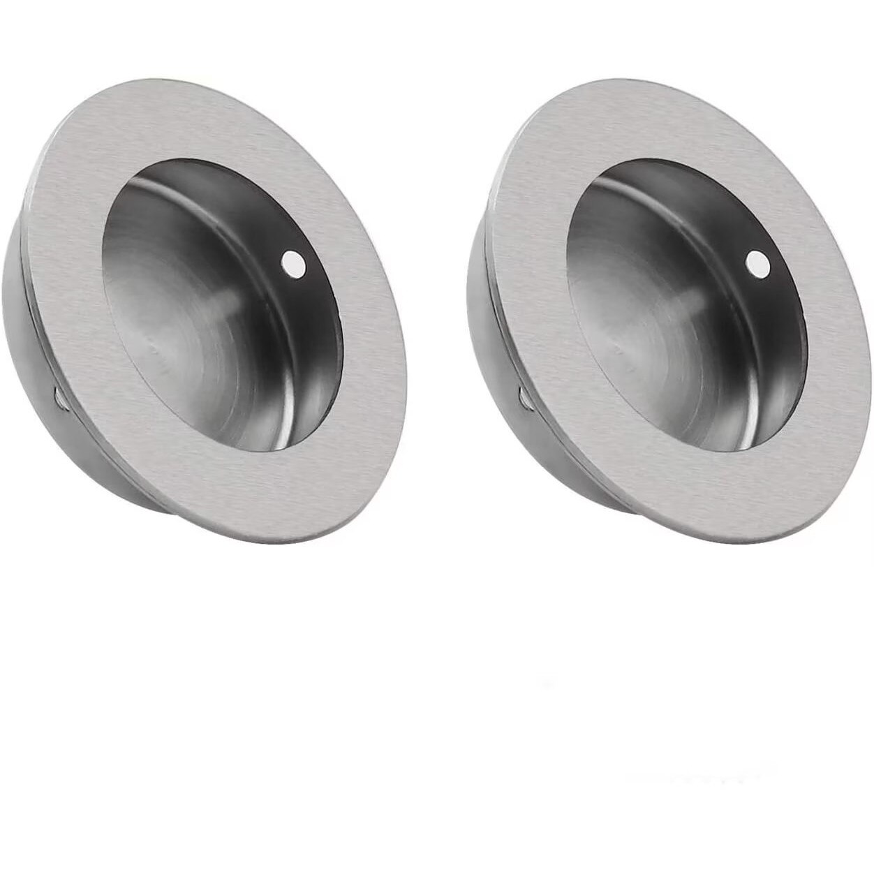 Set 2 manere ingropate pentru mobilier, Otel inoxidabil, 50/40 x 12 mm ...