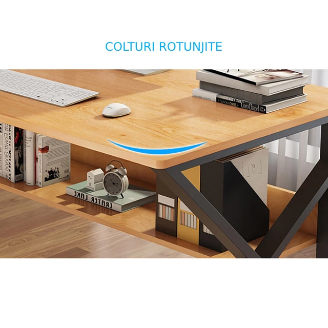 Birou Modern de Calitate, eSimplu®, cu Structura Metalica Robusta si ...