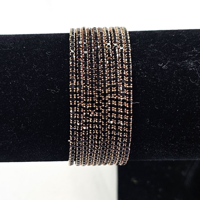 Set 10 bratari elastice With Sparks, cu cristale artizanale, Negru ...