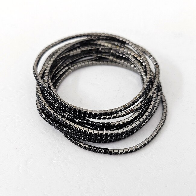 Set 10 bratari elastice With Sparks, cu cristale artizanale, Negru ...