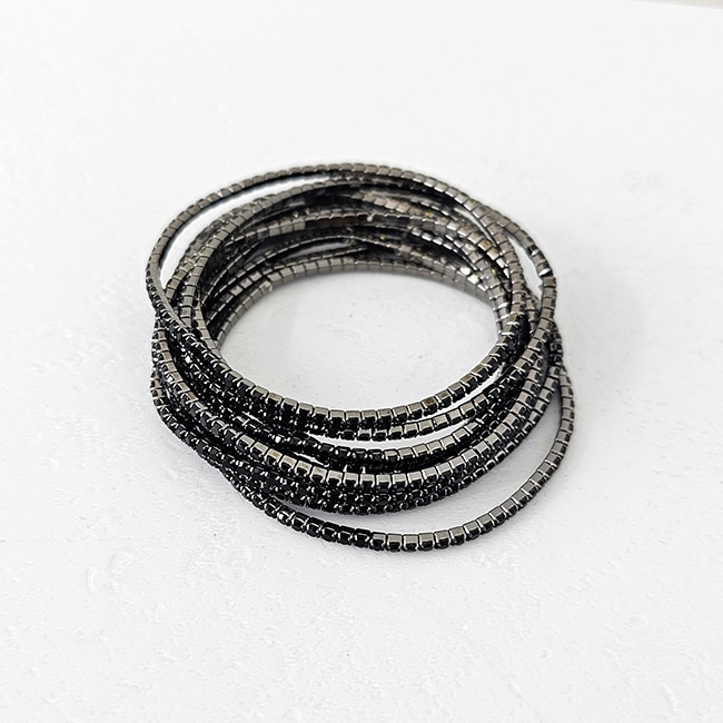 Set 10 bratari elastice With Sparks, cu cristale artizanale, Negru ...