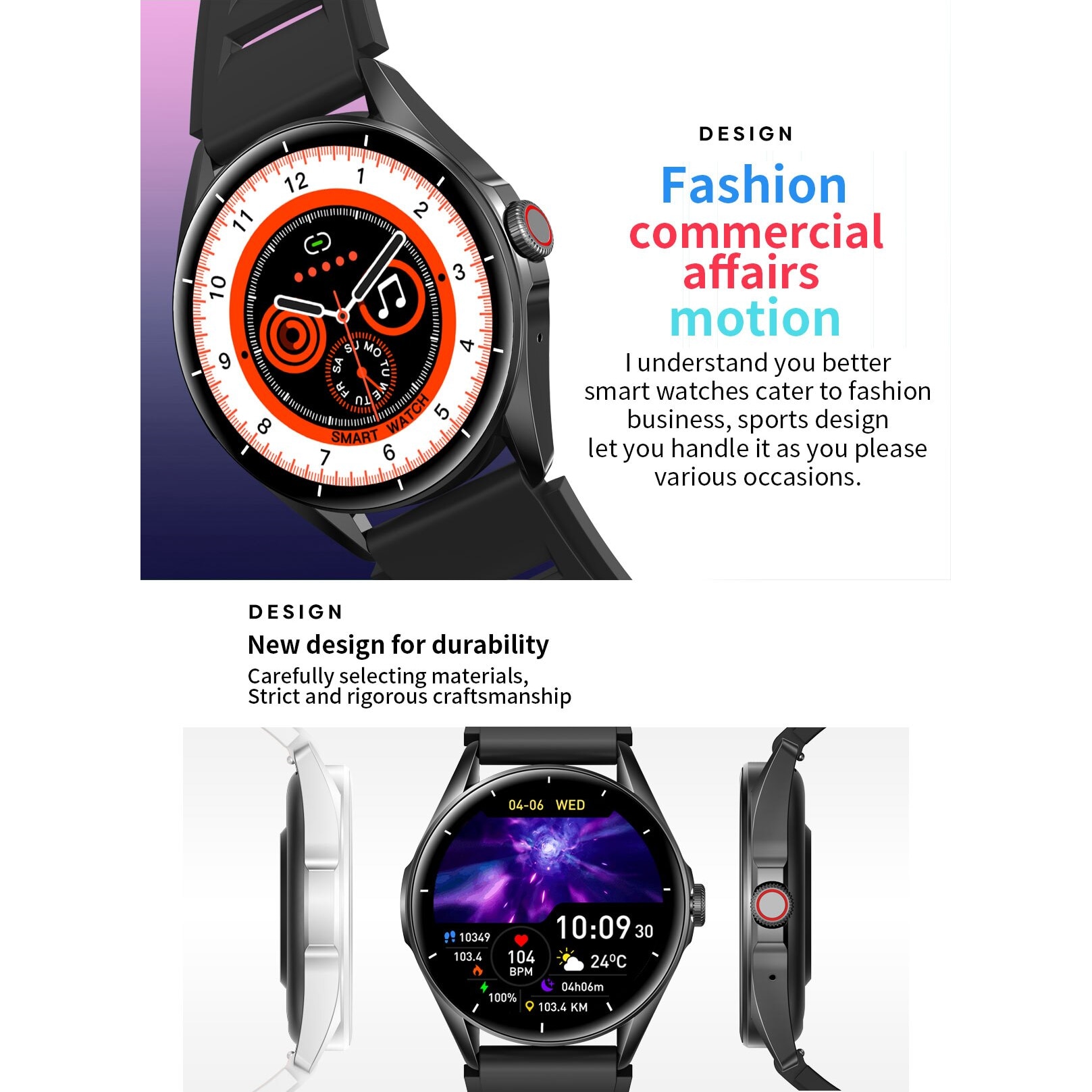 Ceas SmartWatch Delta Pro idealSTORE, Ecran Tactil AMOLED 1 "43 ...