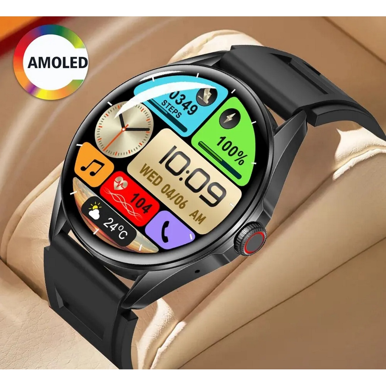 Ceas SmartWatch Delta Pro idealSTORE, Ecran Tactil AMOLED 1 "43 ...