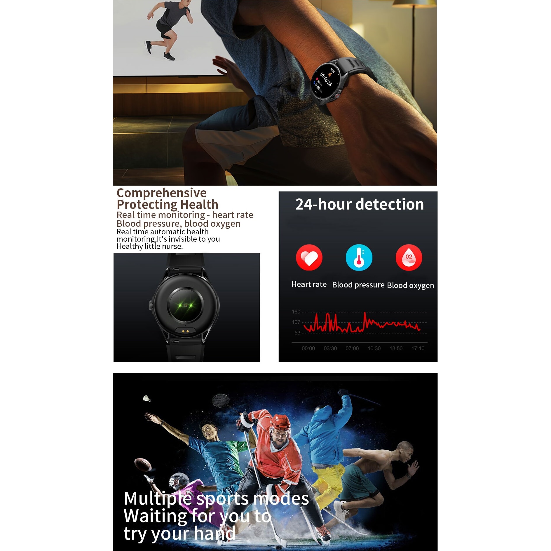 Ceas SmartWatch Delta Pro idealSTORE, Ecran Tactil AMOLED 1 "43 ...