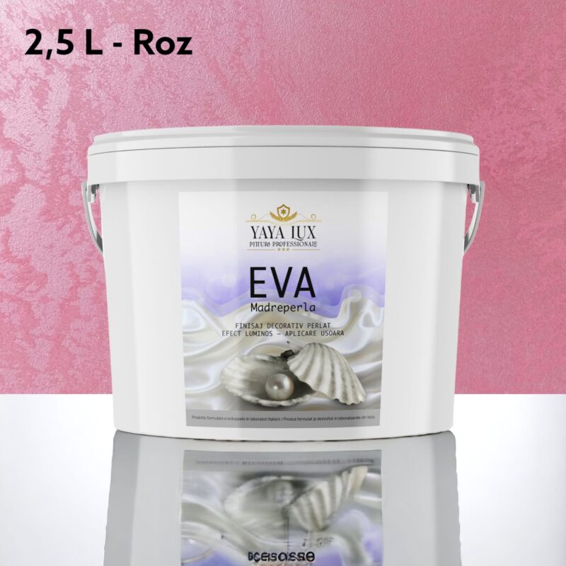 Vopsea decorativa Eva Madreperla cu Fulgi de Sticla, Roz, 2.5 L, YaYa ...
