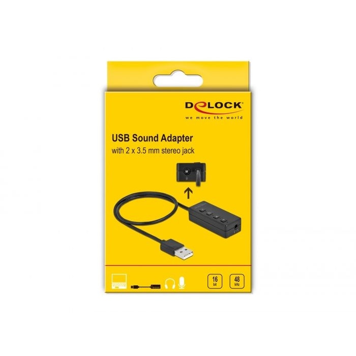 Adaptor USB casti si microfon Jack 3.5mm, Delock, Pentru Windows/MacOS ...
