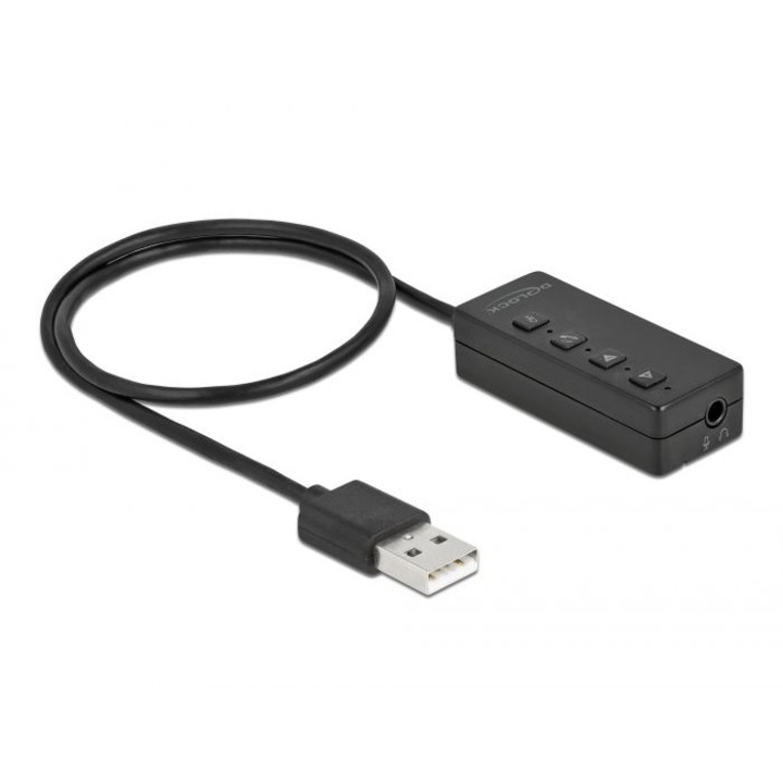 Adaptor USB casti si microfon Jack 3.5mm, Delock, Pentru Windows/MacOS ...