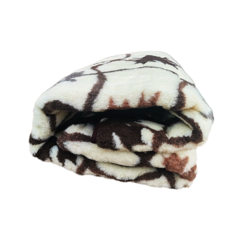 Patura din lana naturala, model frunza, 200x220 cm - eMAG.ro