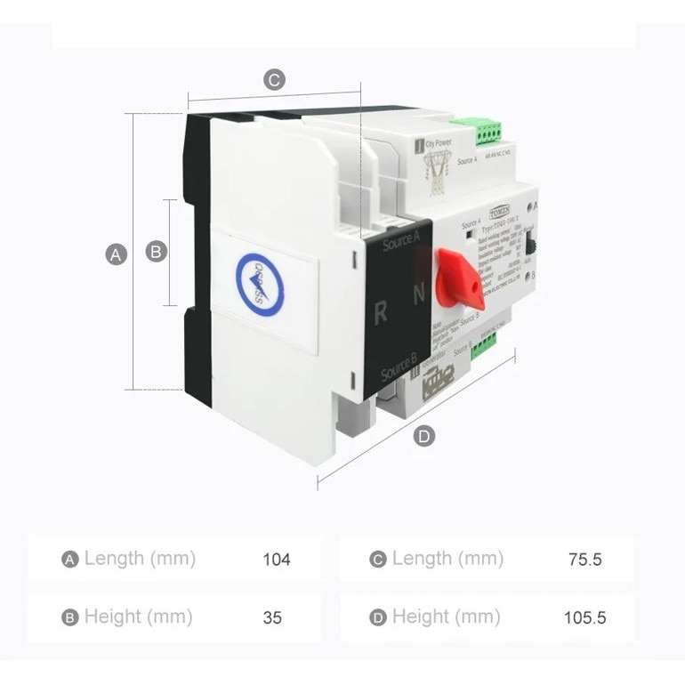 Comutator ATS 220V 2P-125A monofazat, separator automat de la panouri ...