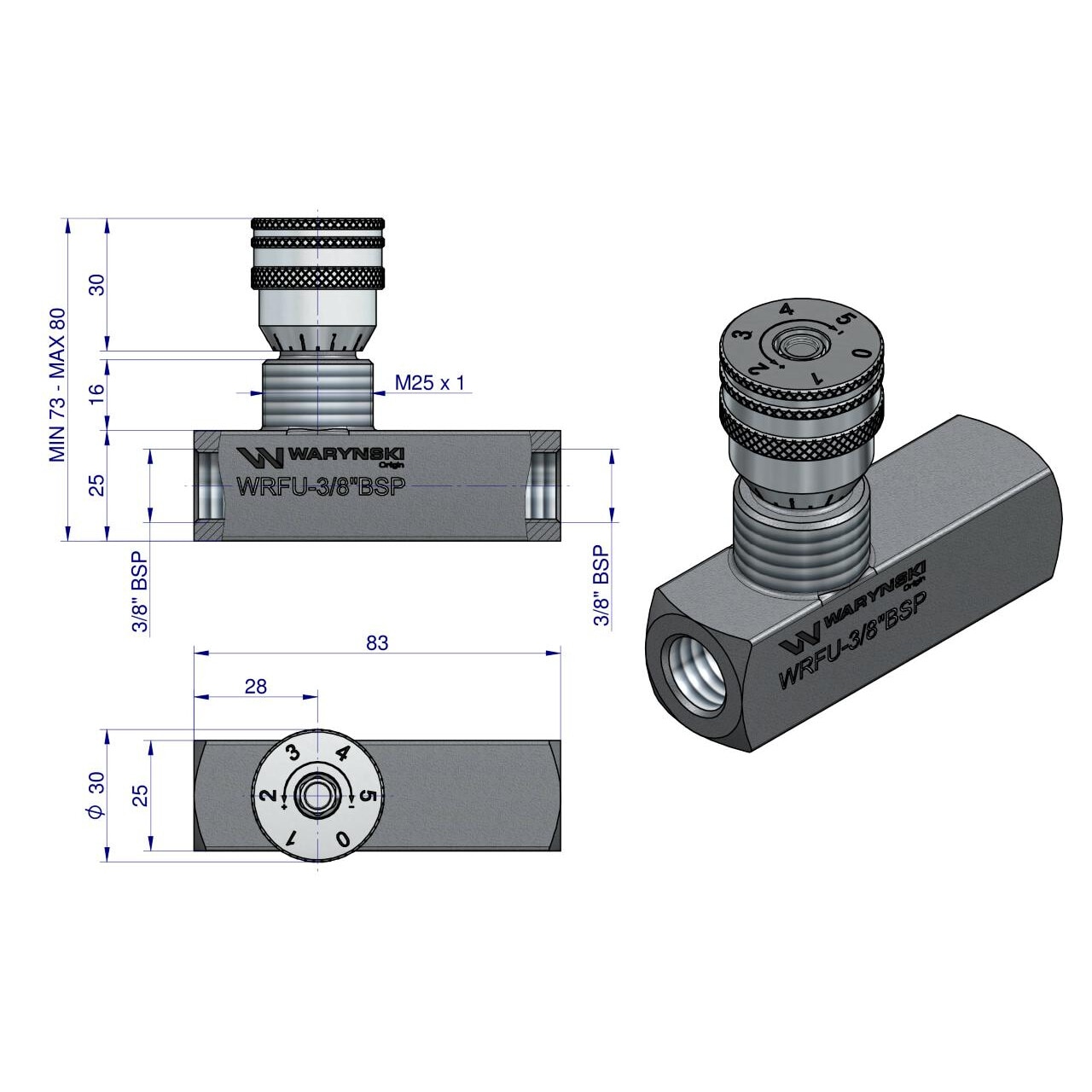 Supapa de blocare WRFU 90, 3/8"BSP, constructie robusta, pentru ...