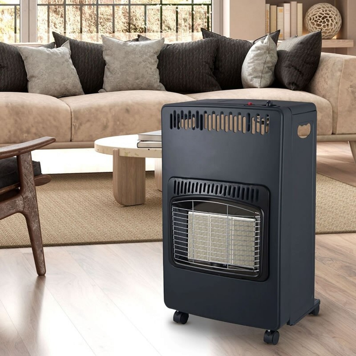 Soba metalica pe gaz GPL, cu roti, mobila, HB-1021, 3 trepte de putere ...