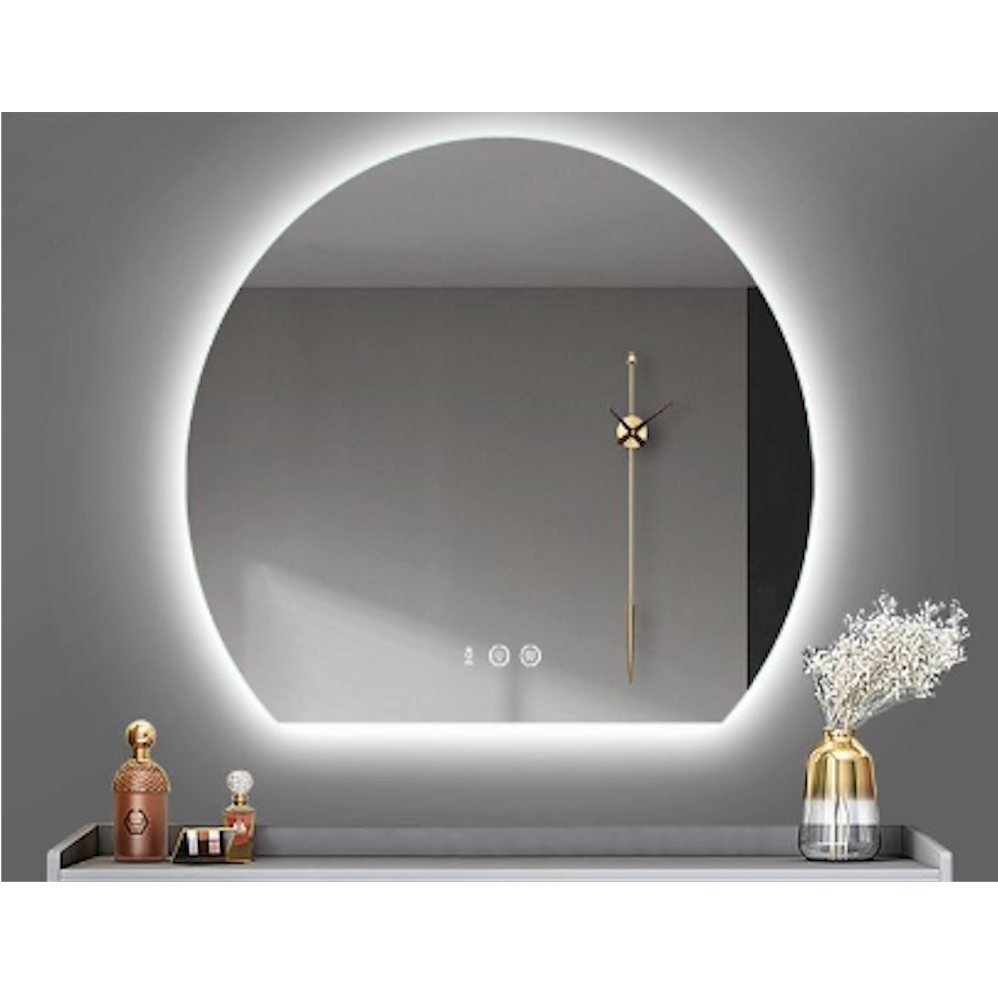 Oglinda Led Glassico Shell 80 x 100 cm, led 3 culori cu touch, functie ...