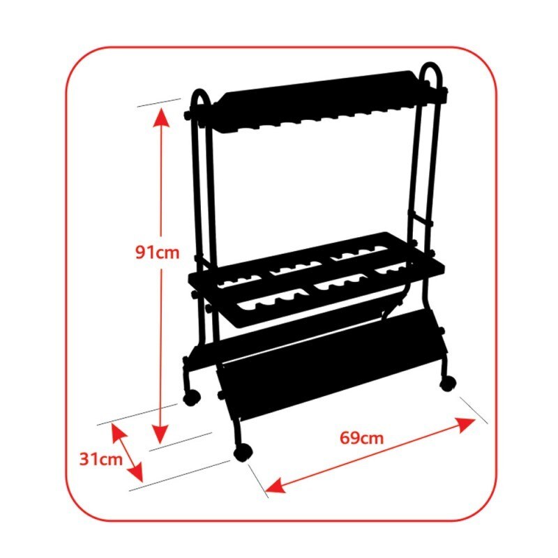 Stand metalic pentru 24 lansete, 91 x 69 x 31 cm, negru - eMAG.ro
