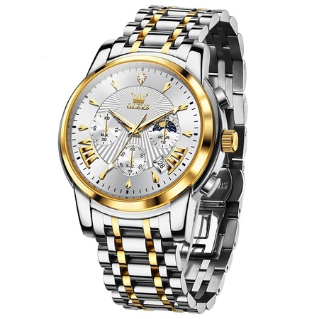 Ceas barbati de mana Olevs Casual Cronograf Elegant Fashion Calendar ...