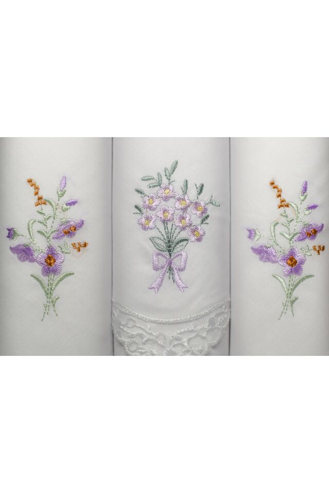 L25-70 Batista dama textila brodata 3 buc, in cutie cadou - eMAG.ro