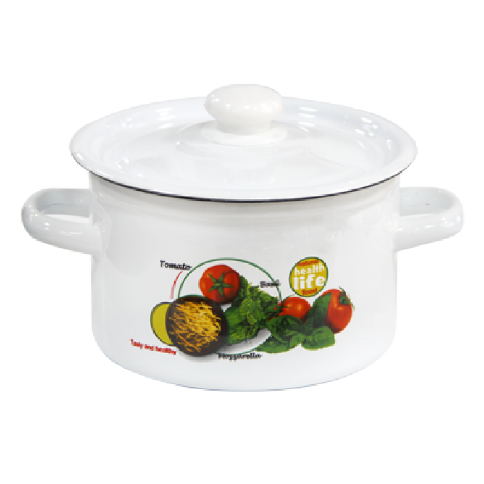 Oala emailata MOTARELA 2L cu capac, otel carbon - eMAG.ro