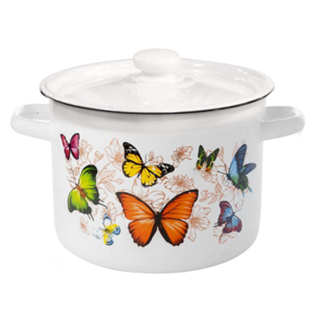 Oala emailata PEPERUDA, cu capac 5, 5L, otel carbon - eMAG.ro