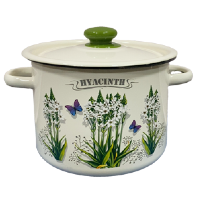 Oala emailata cu capac HYACINTH 4, 5L, otel carbon - eMAG.ro