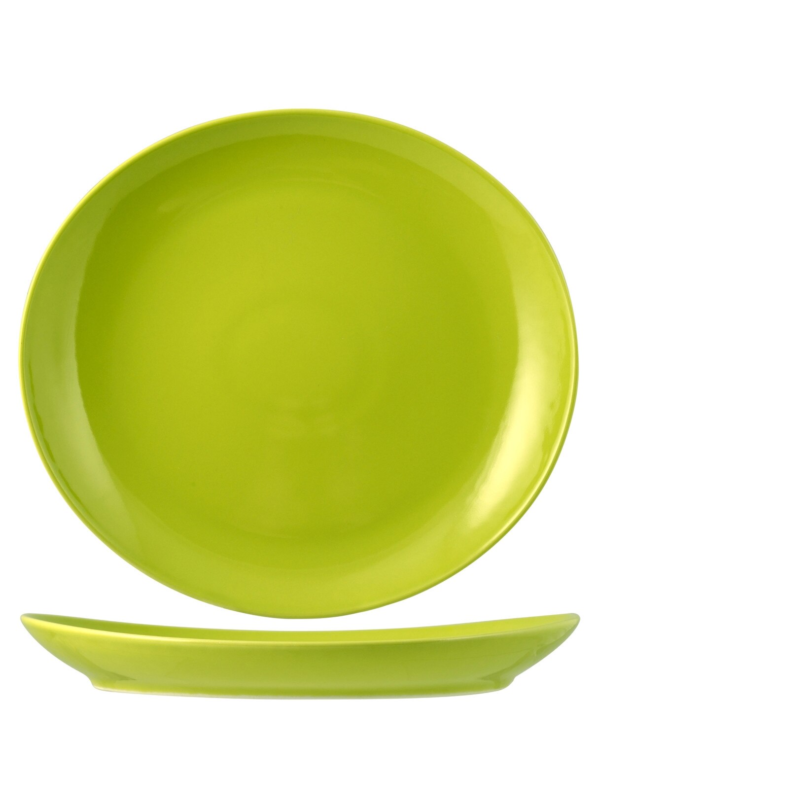 Platou oval, portelan, verde, 30.5x28x4 cm - eMAG.ro