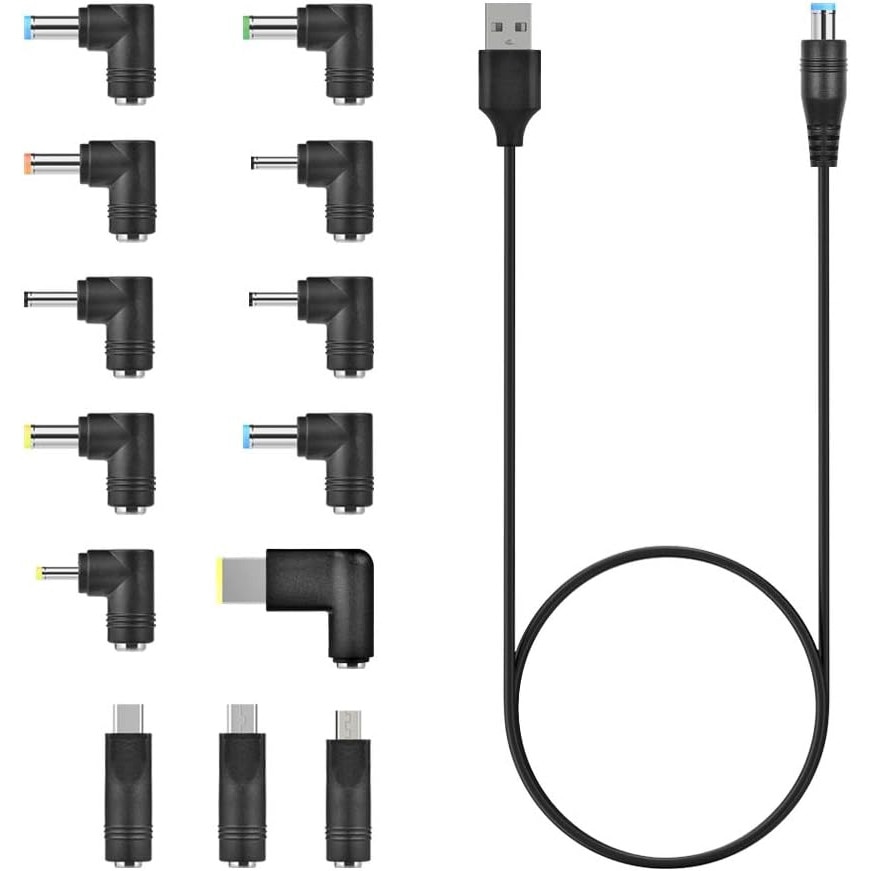 Cablu adaptor 13 in 1, Aceyoon, DC POWER, cu 13 mufe, USB la Plug ...