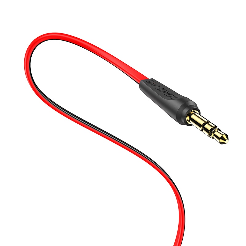 Cablu audio, Jack 3.5mm tata la Jack 3.5mm tata, plat, 1m lungime, Rosu ...
