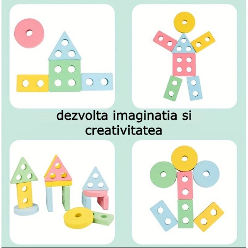 Jucarie sortator Montessori educativa Salestore.ro® din lemn natural ...