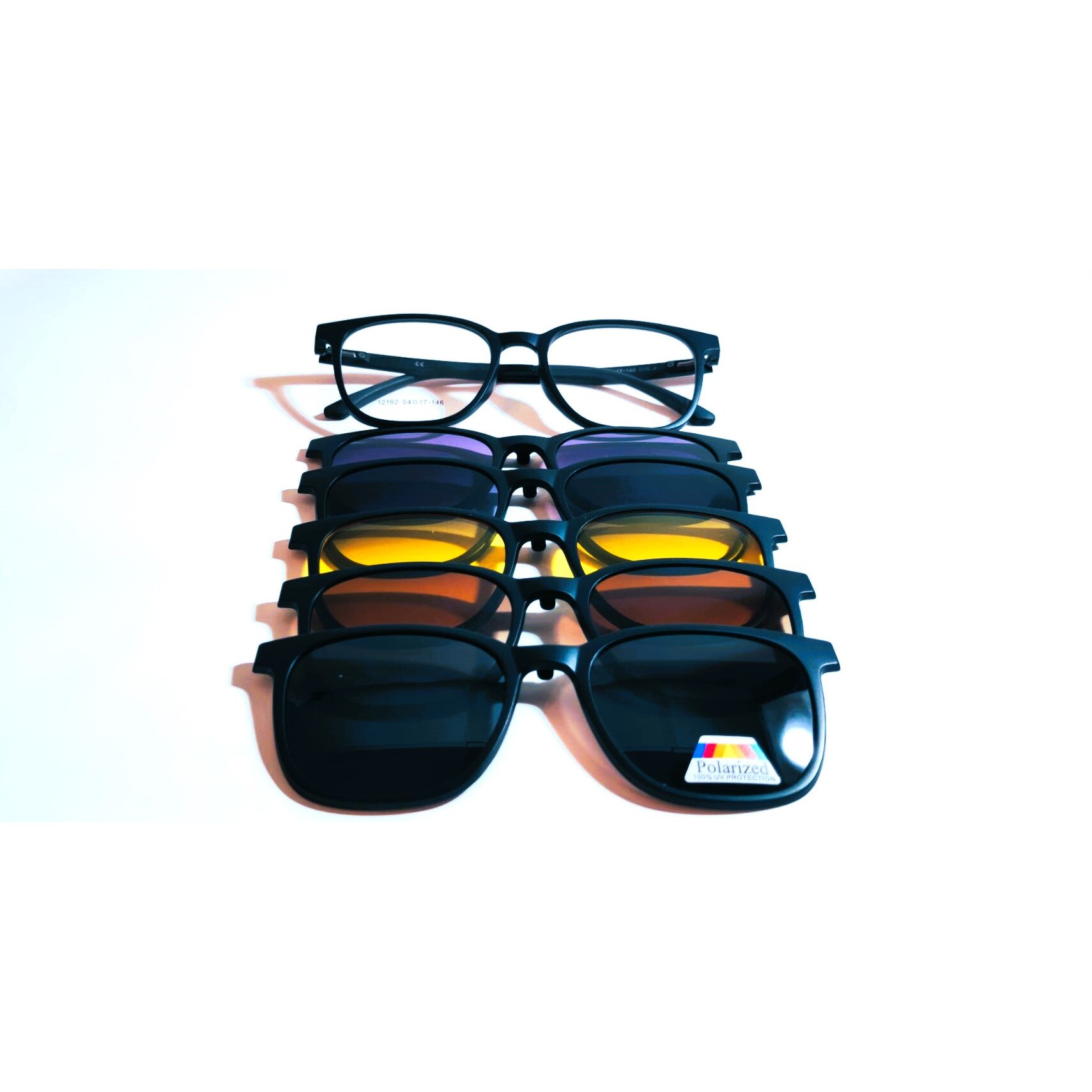 Rame de ochelari negre cu 5 clip on 12192, material accetat - eMAG.ro