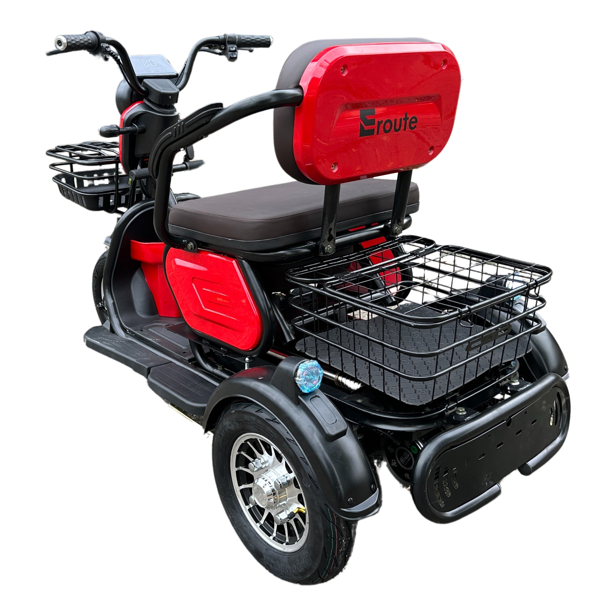 Tricicleta electrica pentru seniori – Eroute ST-05 800W, Rosu, 25 km/h ...