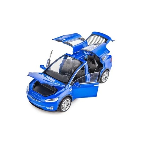 Masinuta metal mecanica, model Tesla 3V, scara 1:28, sunete, usi mobile ...