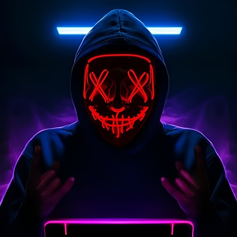 Masca de Groaza cu Iluminare LED Velixo®, pentru Carnaval, Festival ...