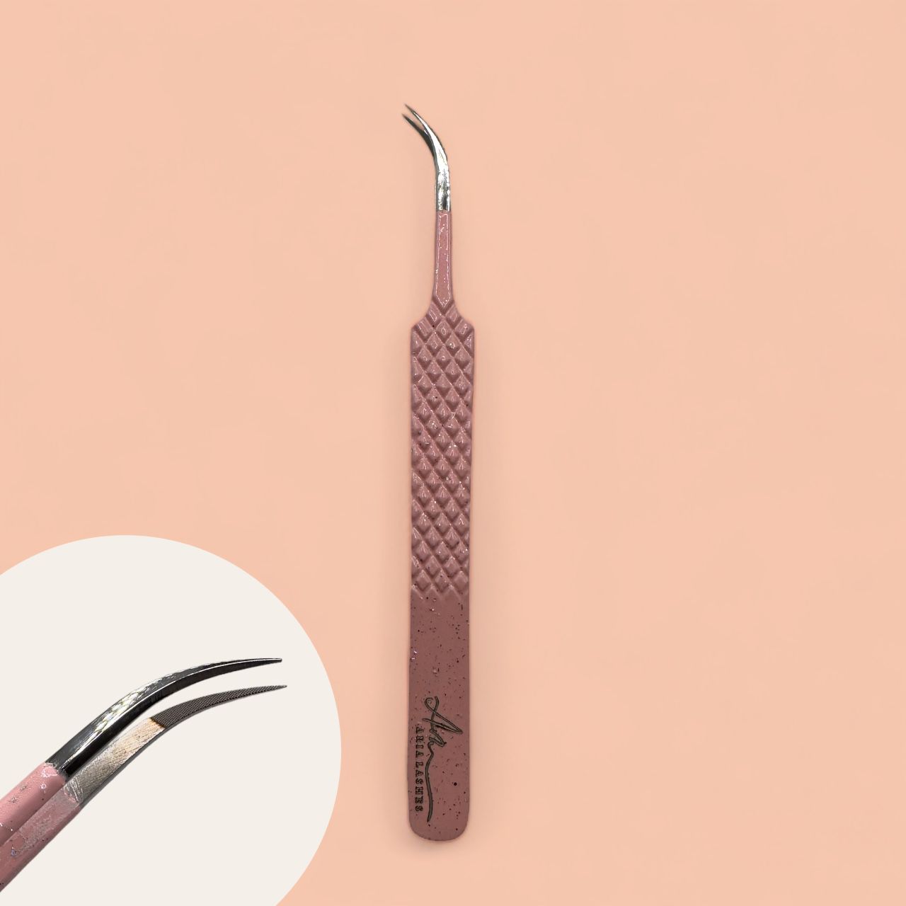 Penseta pentru gene Aria Sparkle Fiber Tips - Curbata - eMAG.ro