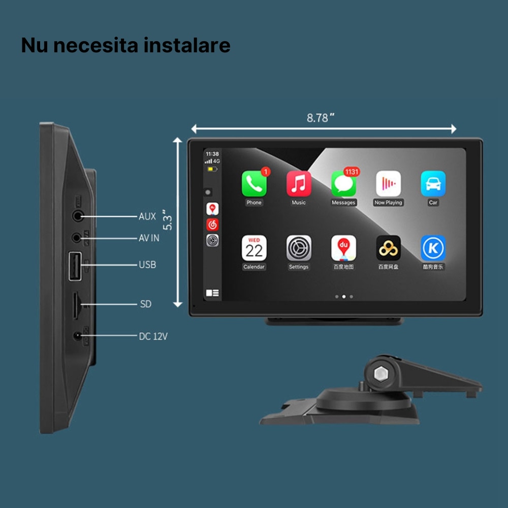 Navigatie auto multimedia MaGeCa®, Apple CarPlay/Android Auto Wireless, Display tactil 9 inch ...
