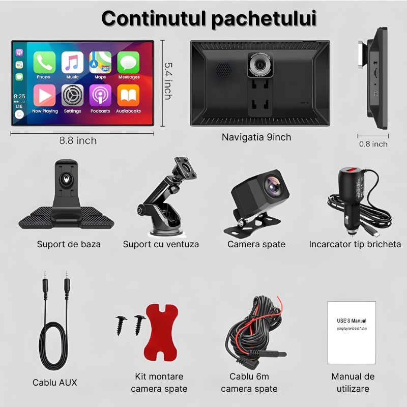 Navigatie auto multimedia MaGeCa C90, Apple CarPlay/Android Auto ...