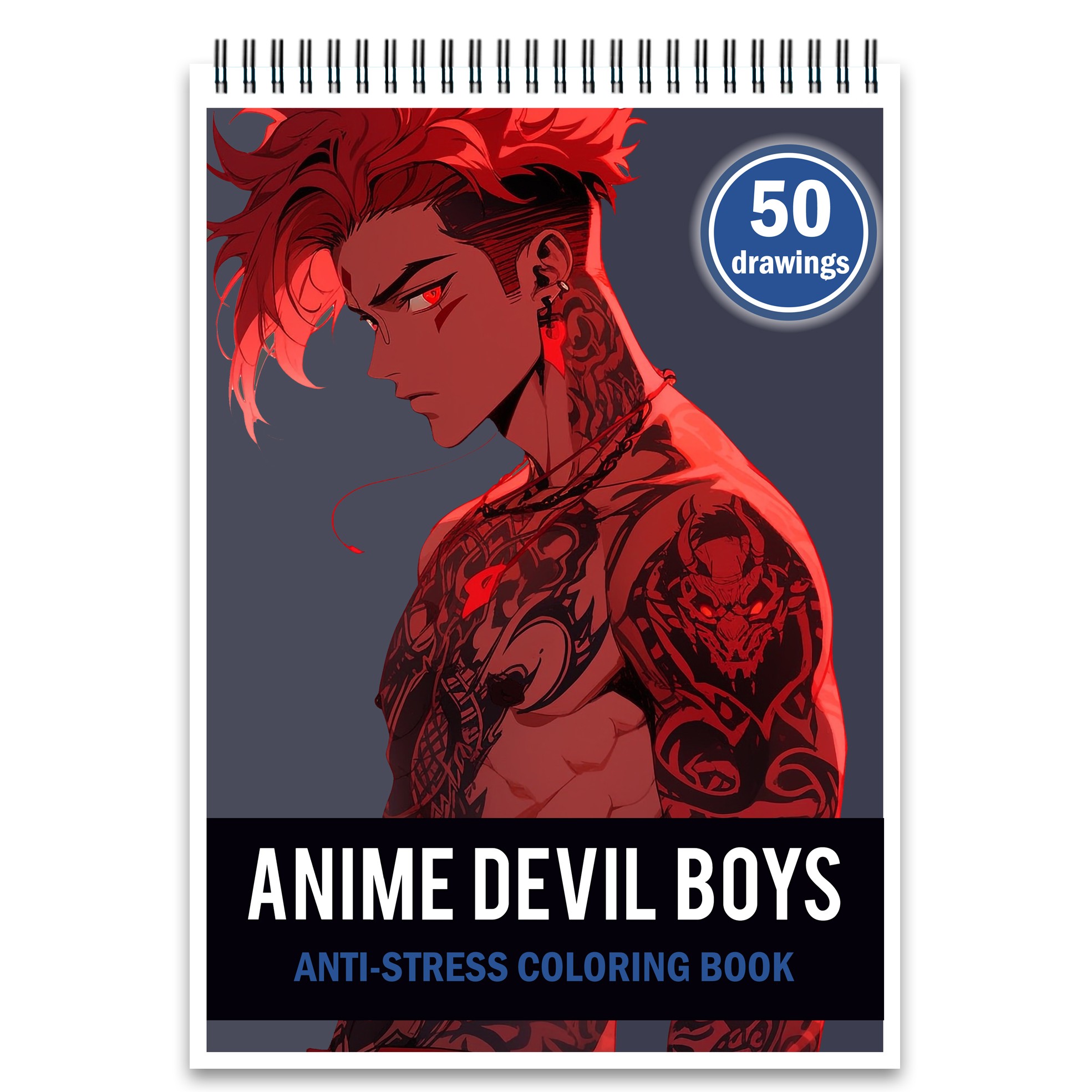 Kifestőkönyv, 50 illusztráció, Anime Devil Boys, 106 oldal - eMAG.hu