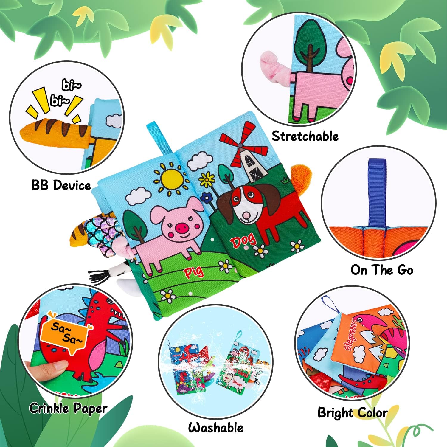Set 2 Carte Senzoriala textile, Contine Elemente Multicolore Textile 3D ...
