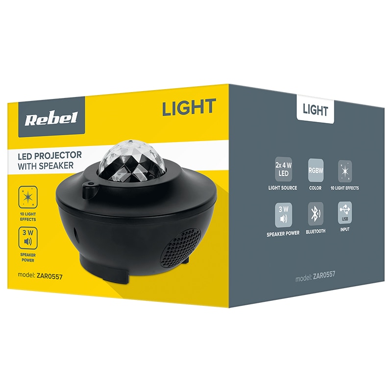 Boxa Cu Proiector LED, Conectivitate Bluetooth, USB, Grad De Protectie ...