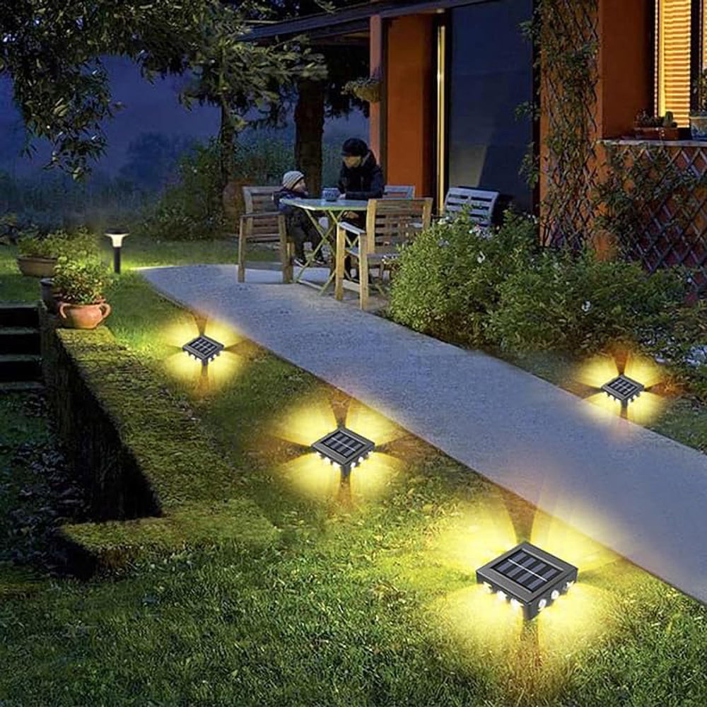 Set 8 x Lampi Solare Arhitecturale LED, Lumina Calda, 12 LED-uri ...