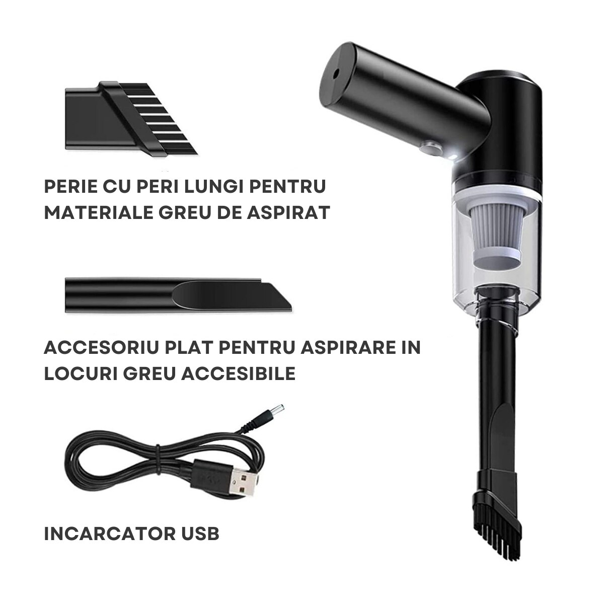 Мини преносима прахосмукачка за кола безжична Usb зареждане мощно