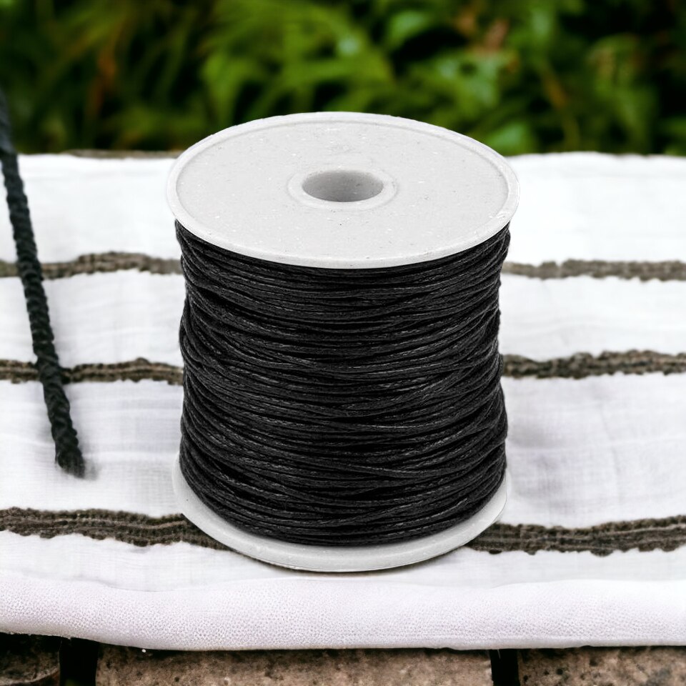 Snur din bumbac cerat, diametru 0,8 mm, lungime 25 m, Negru - eMAG.ro