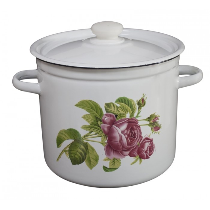 Oala emailata cu capac UTRENIA ROZA 7L, otel carbon - eMAG.ro