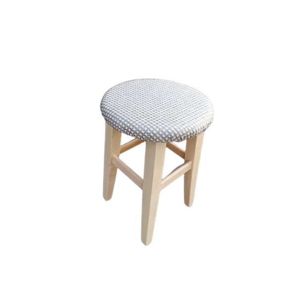 Set 2 tabureti din lemn masiv de fag tapitat cu burete de 3 cm si sezut ...