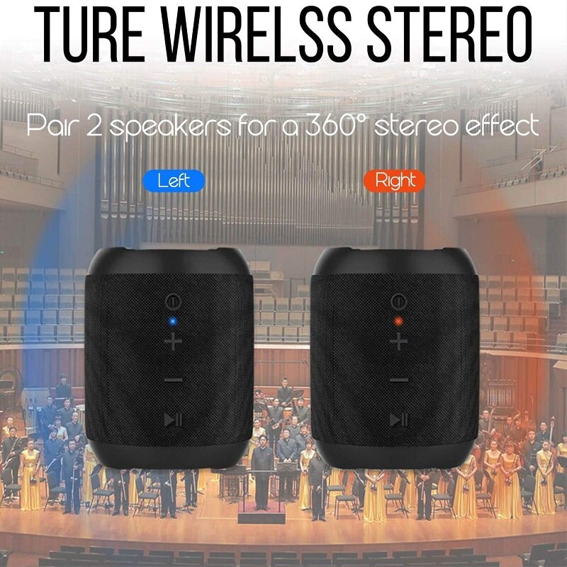 Boxa portabila Wireless, Chigoods, Bluetooth 5.0, Rezistenta la apa si ...